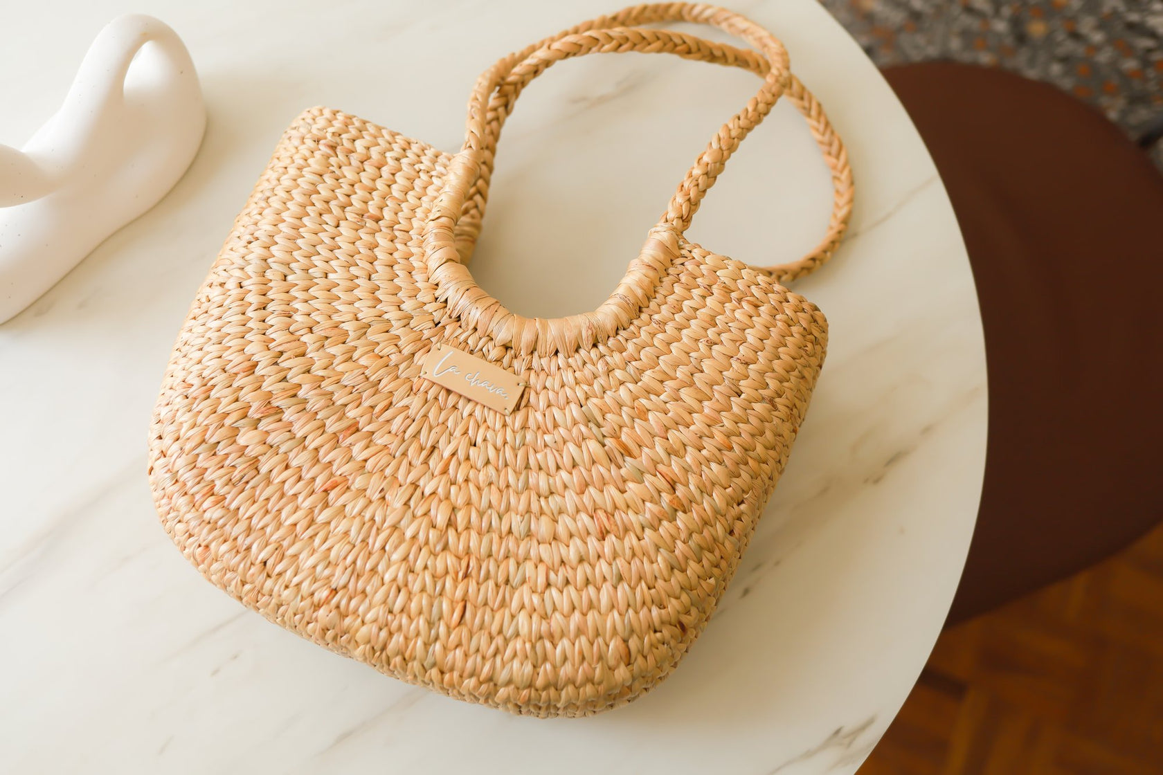 Samui Medium - Natural colour woven Handbag | Summer bag and Beach ...
